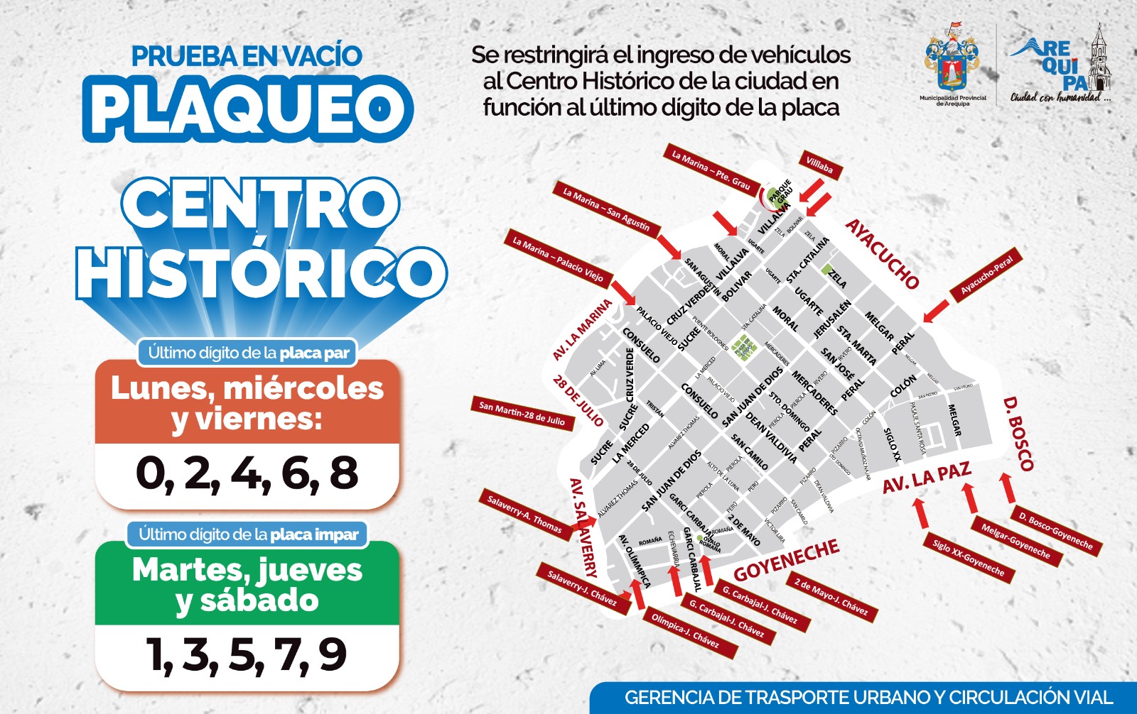 Municipalidad de Arequipa iniciará el 6 de octubre la prueba en vacío ...